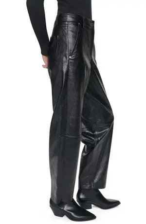 Dkny Yorkville Faux Leather Wide Leg Pants