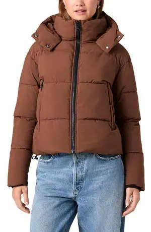 French Connection Water Resistant Puffer Jacket - Brown