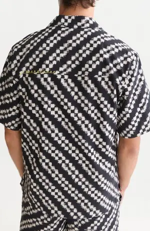 Scotch & Soda Ikat Relaxed Fit Short Sleeve Shirt