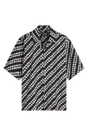Scotch & Soda Ikat Relaxed Fit Short Sleeve Shirt