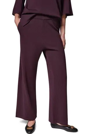 Donna Karan New York Merino Wool Wide Leg Sweater Pants - Glazed Fig