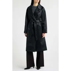 Via Spiga Belted Trench Coat - Black