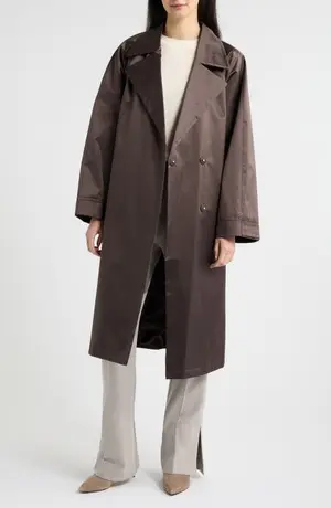 Via Spiga Belted Trench Coat - Chocolate