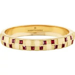 NIGHTHORSE Basketweave 18k Gold Bracelet - Ruby
