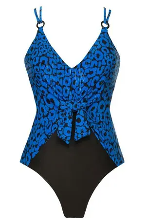 Magicsuit Shiver Cat Saki Full Coverage One-piece Swimsuit - Blue Multi