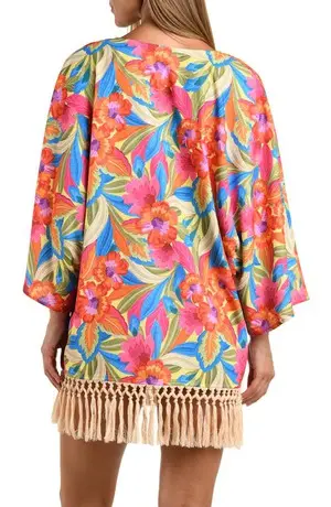 SUNSHINE 79 Tropic Tapestry V-neck Tassel Cover-up Tunic