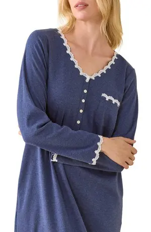 Eileen West Lace Trim Brushed Jersey Nightshirt