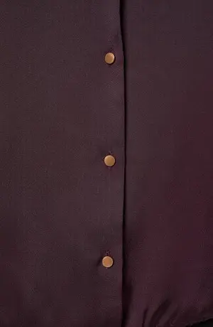 Donna Karan New York Drawstring Hem Satin Shirt