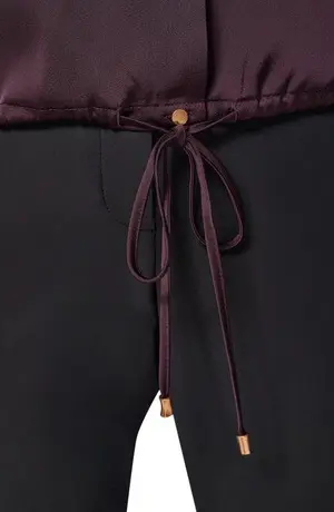 Donna Karan New York Drawstring Hem Satin Shirt