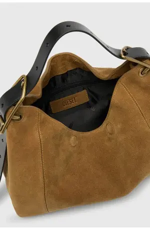 DIESEL® D-line Leather Trimmed Hobo Bag