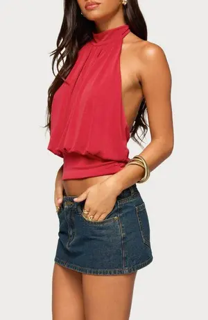 EDIKTED Laeva Backless Halter Top
