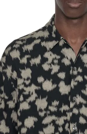 ALLSAINTS Leo Patterned Short Sleeve Camp Shirt