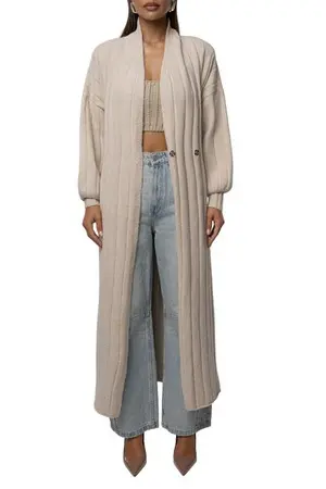 JLUXLABEL Oversize Ribbed Cardigan