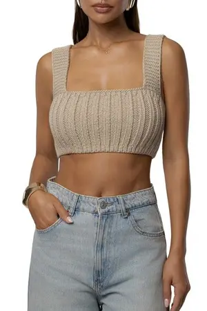 JLUXLABEL Soft Form Knit Bralette - Stone