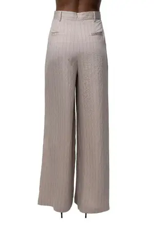 JLUXLABEL Social Club Pinstripe Pants - Stone