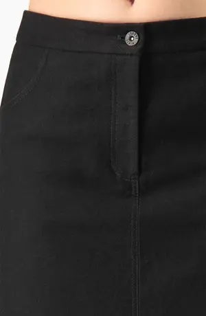 IVONNE Denim-style Column Skirt With Front Slit