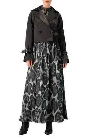 IVONNE Satin Finish Cropped Double-breasted Jacket