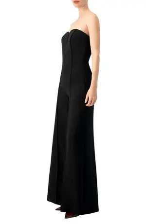 IVONNE Strapless Wide-leg Jumpsuit With Notched Bodice