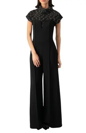 IVONNE Strapless Wide-leg Jumpsuit With Notched Bodice