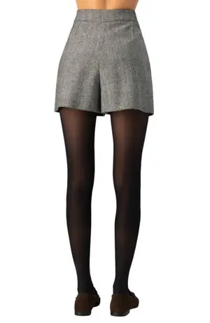 IVONNE High-rise Tweed Shorts With Metallic Fleck