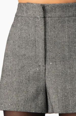 IVONNE High-rise Tweed Shorts With Metallic Fleck