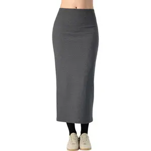 IVONNE Pull-on Jersey Maxi Pencil Skirt - Gray