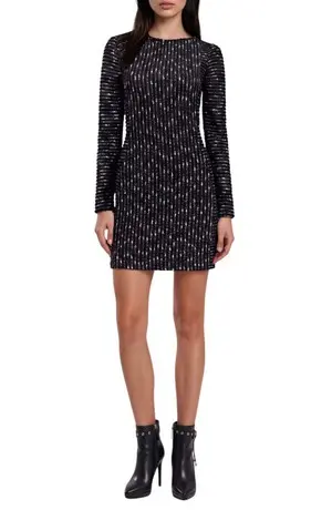 IVONNE Boat Neck Sparkle Knit Bodycon Dress
