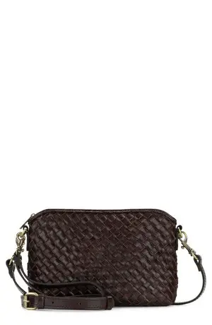 PATRICIA NASH Hand Stained Woven Sevran Leather Wristlet - Chocolate