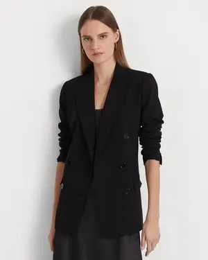Ralph Lauren Wool Crepe Double Breasted Blazer