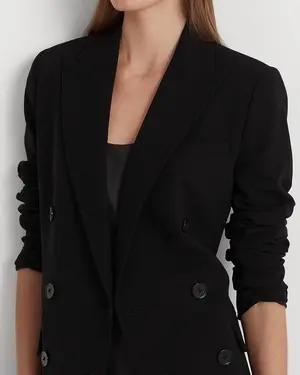 Ralph Lauren Wool Crepe Double Breasted Blazer