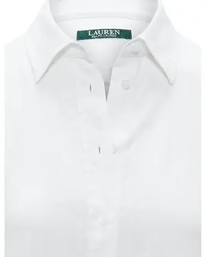 Ralph Lauren Linen Long Sleeve Collared Button Down Shirt, Regular & Petite - White