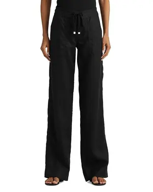 Ralph Lauren Linen Wide-leg Pants, Regular & Petite - Black