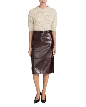 FRAME The Confetti Crewneck Puff Sleeve Sweater