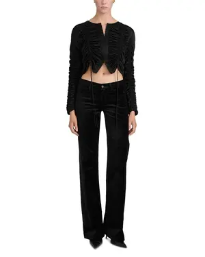 FRAME The Velvet Gray Mid Rise Wide Leg Jeans