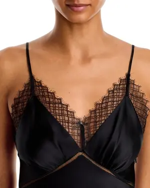 FRAME The Silk Lace Trim Slip Dress