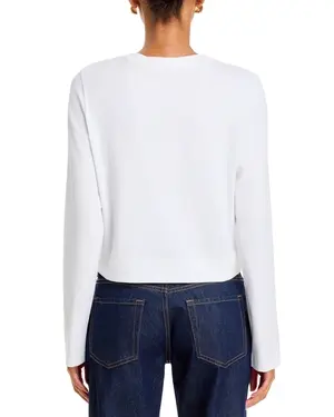 FRAME The Long Sleeve Boxy Cotton Tee - White