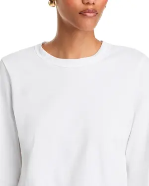 FRAME The Long Sleeve Boxy Cotton Tee - White