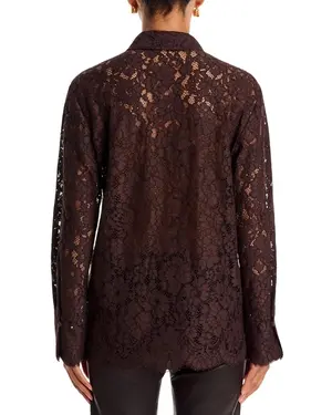 FRAME The Lace Standard Scalloped Button Up Shirt