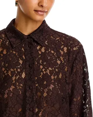 FRAME The Lace Standard Scalloped Button Up Shirt