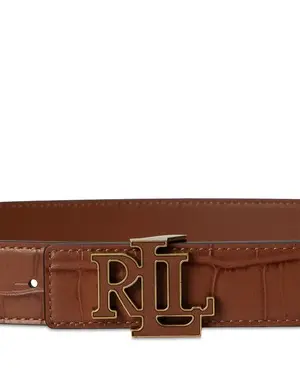 Ralph Lauren Reversible Croc Embossed Logo Belt