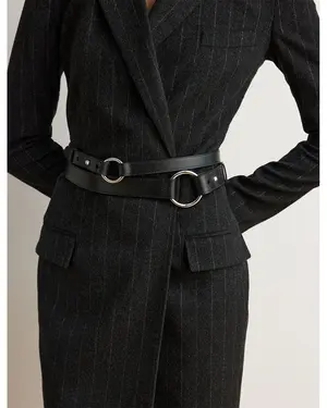 Ralph Lauren Leather O-ring Stacked Wide Belt