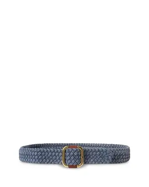Ralph Lauren Slide Buckle Woven Belt - Blue/tan