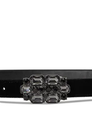 Ralph Lauren Jewel Embellished Velvet Belt