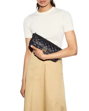 Mz Wallace Crosby Lock Quilted Baguette Bag - Black