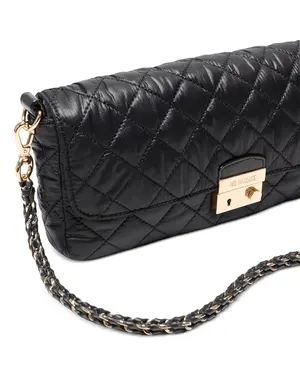 Mz Wallace Crosby Lock Quilted Baguette Bag - Black