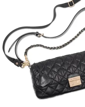 Mz Wallace Crosby Lock Quilted Baguette Bag - Black