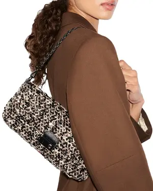 Mz Wallace Crosby Lock Embellished Quilted Baguette Bag
