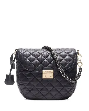 Mz Wallace Crosby Lock Quilted Saddle Bag - Black