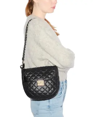 Mz Wallace Crosby Lock Quilted Saddle Bag