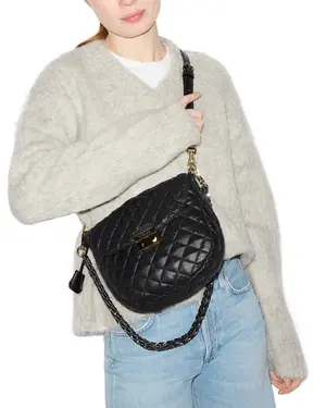 Mz Wallace Crosby Lock Quilted Saddle Bag